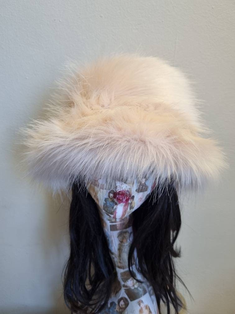 Dusky Pink Fuzzy Bucket Hat-Festival Hat-Floppy Hat-Fur | Etsy