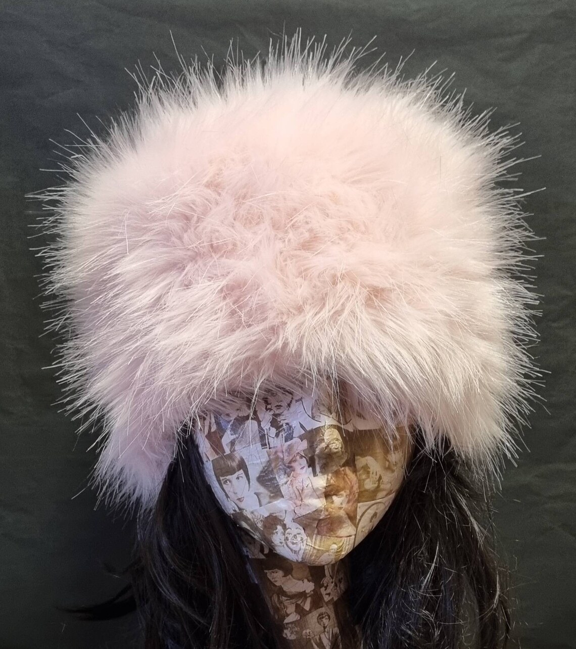 Baby Pink Luxury Faux Fur Hat With Polar Fleece Lining - Pink Fur Hat ...