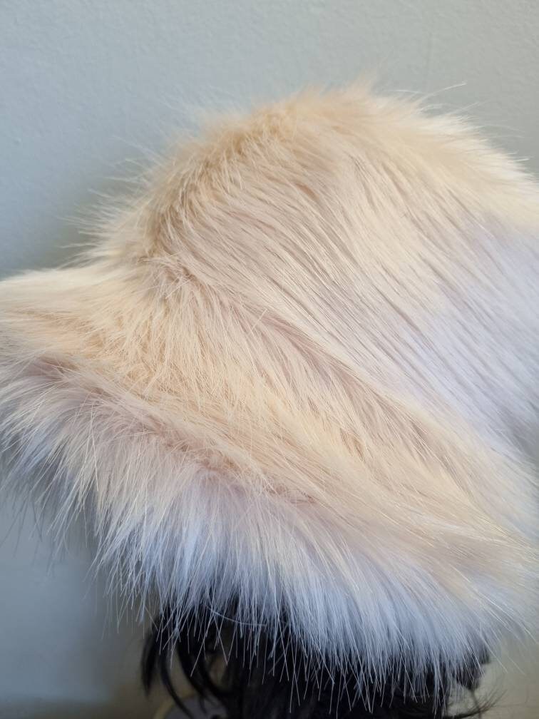 Dusky Pink Fuzzy Bucket Hat-Festival Hat-Floppy Hat-Fur | Etsy