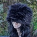Fluffy Tufty Black Luxury Faux Fur Hat With Polar Fleece Lining-fur Hat ...