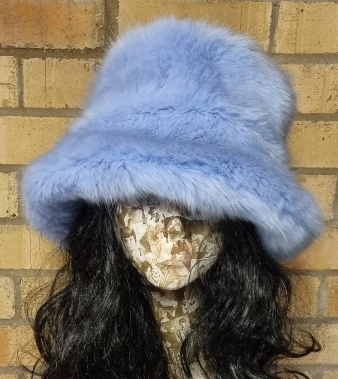 Powder Blue Super Luxury Faux Fur Bucket Hat Baby Blue-fuzzy - Etsy