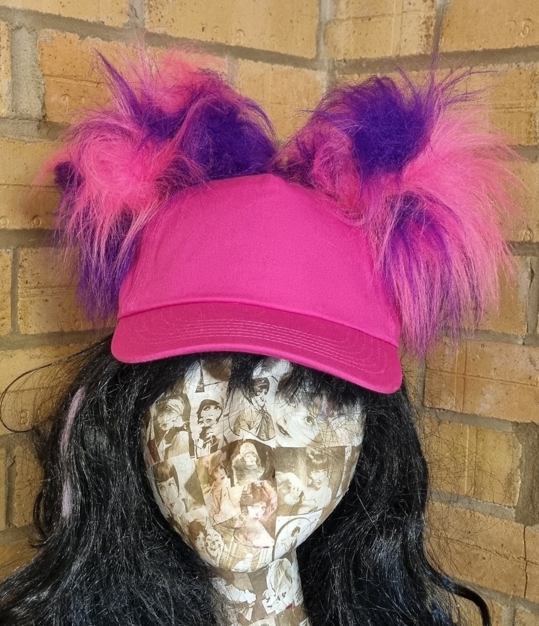 Fabulous Fluffy Pom Pom Baseball Cap-hot Pink Baseball Cap-purple Pink ...