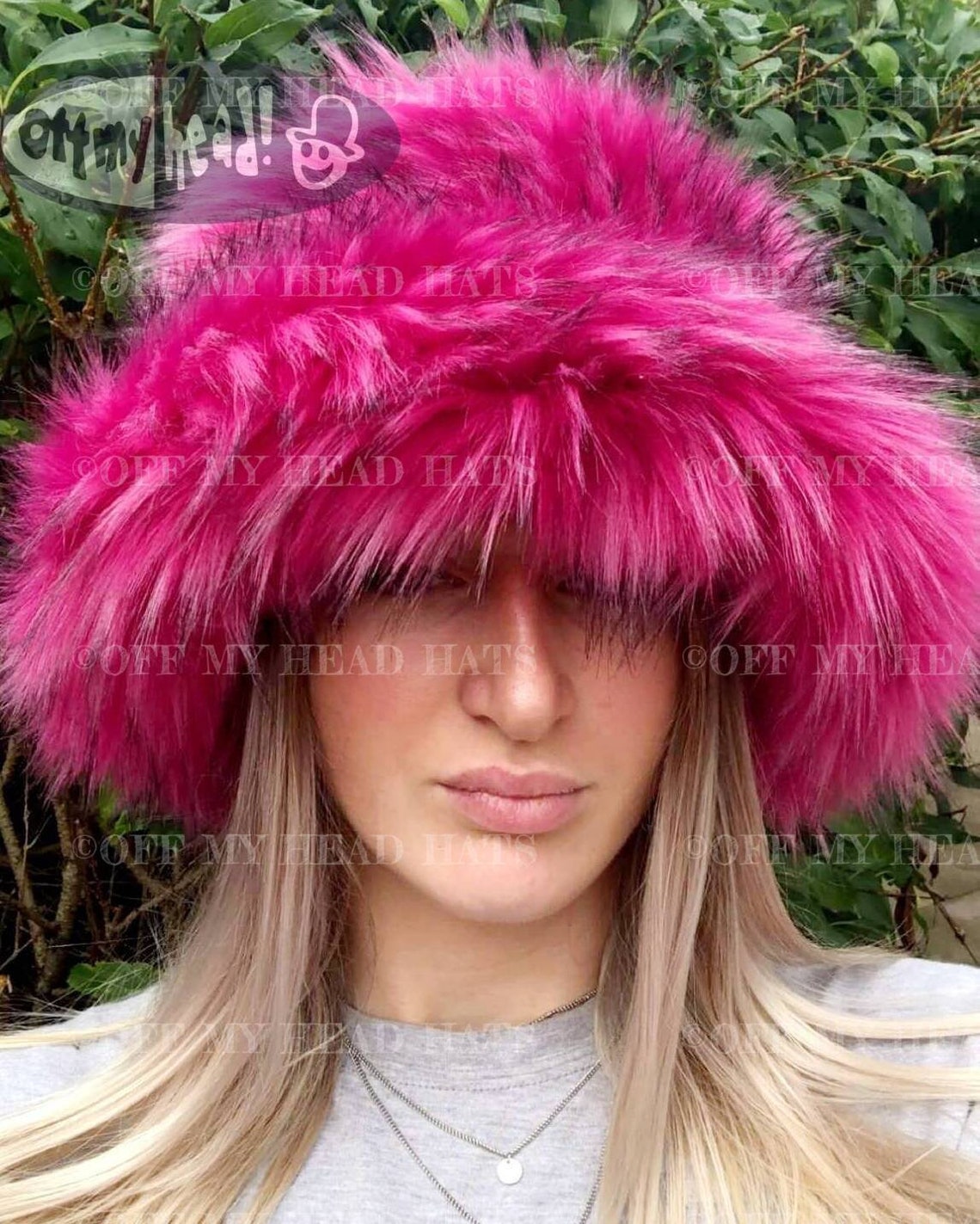 Magenta Pink-super Fluffy Luxury Faux Fur Bucket Hat-pink - Etsy