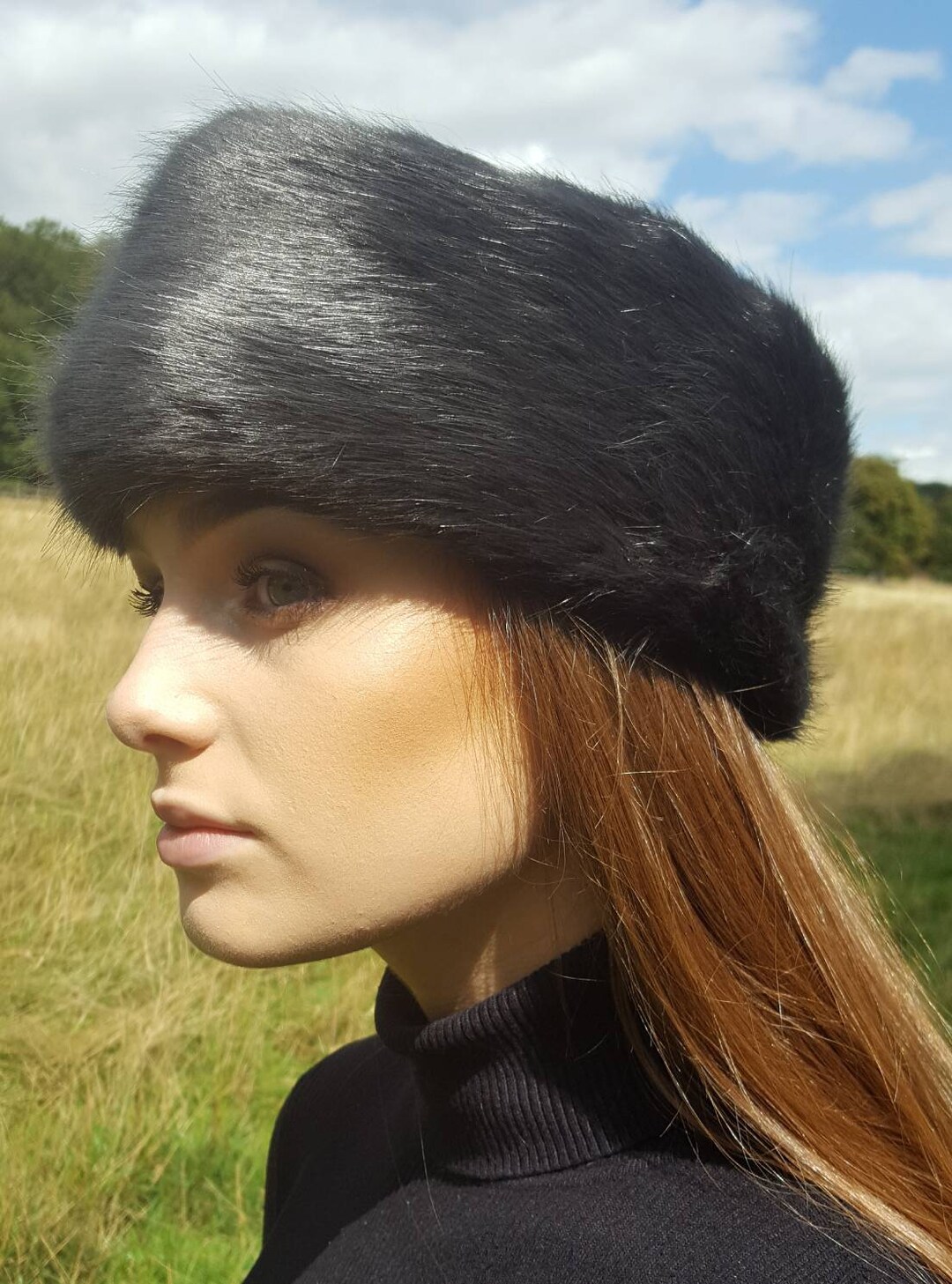 Super Luxury Dark Grey Faux Fur Headband-neckwarmer-earwarmer-head Wrap ...