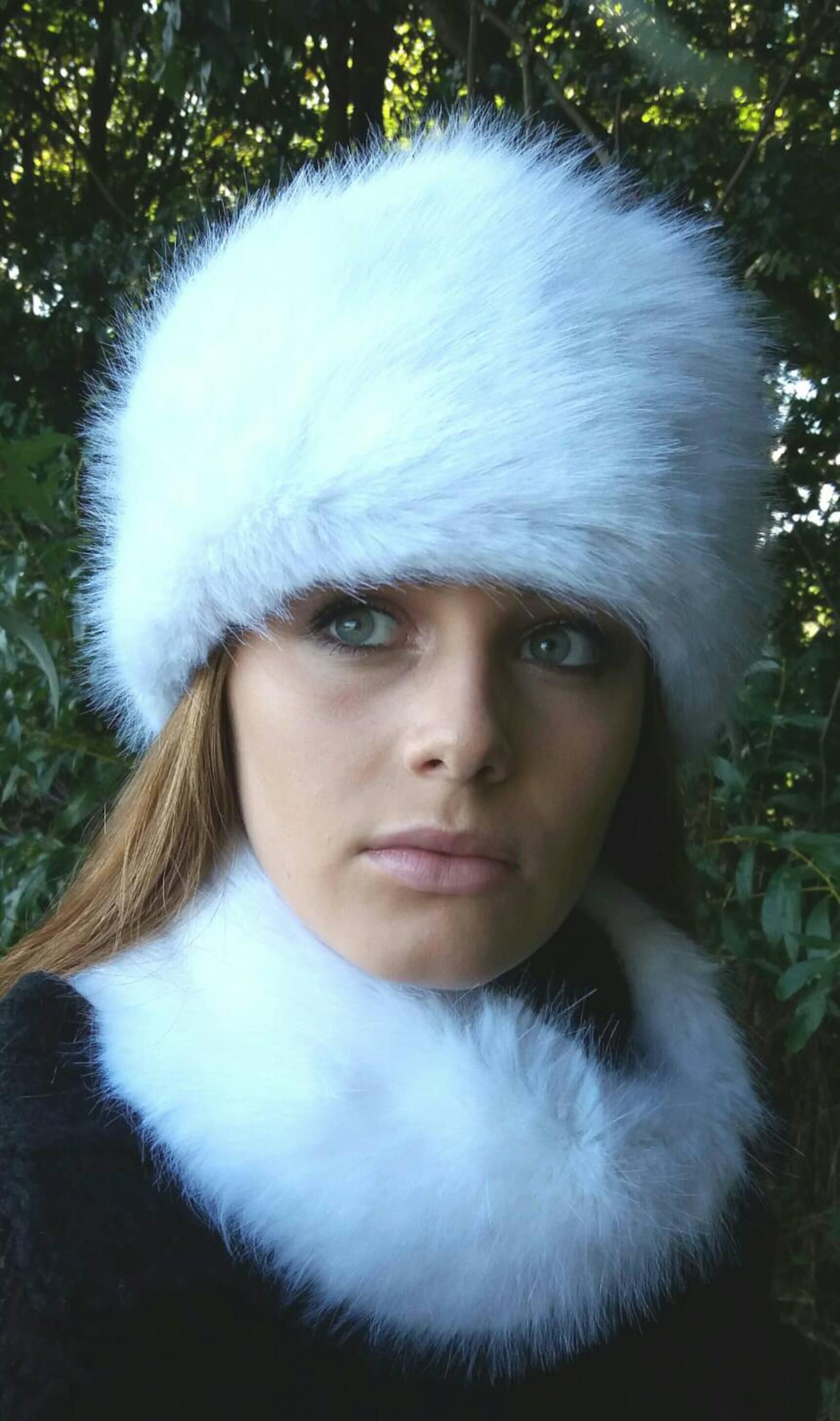 Super Luxury White Faux Fur Hat With Polar Fleece Lining | Etsy