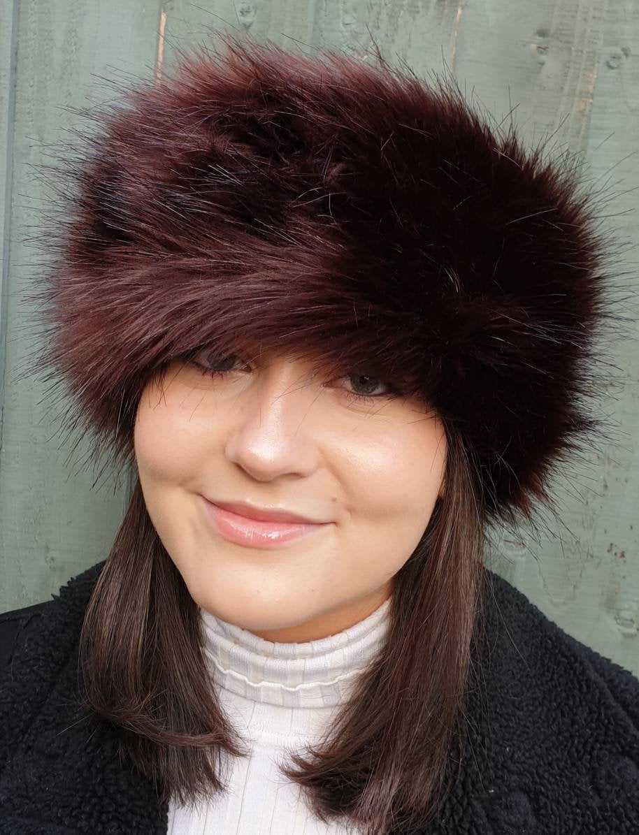 Beautiful Brown/Black Luxury Faux Fur Headband-Neckwarmer-Earwarmer ...