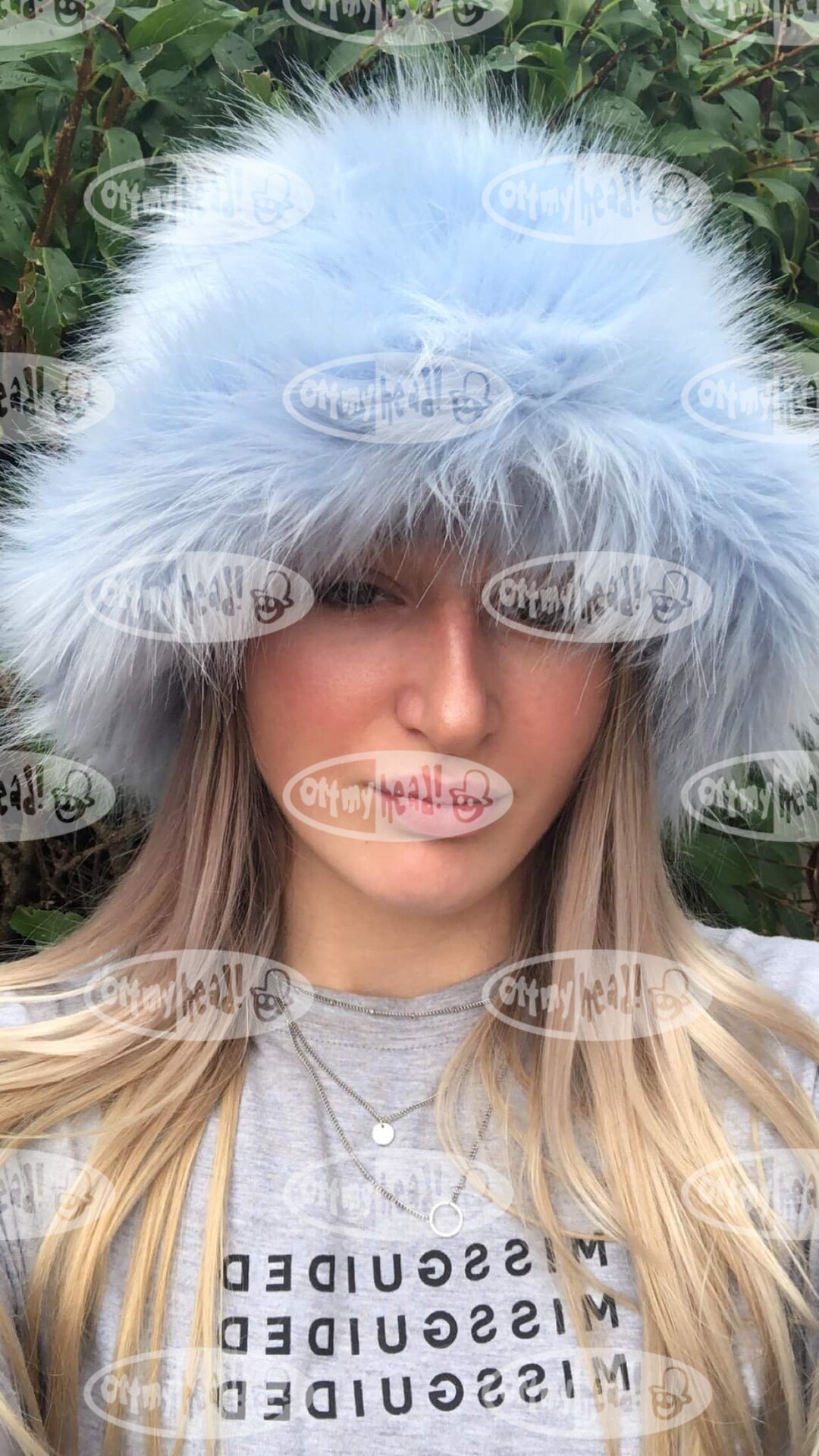 Baby Blue Fuzzy Bucket Hat-festival Hat-floppy Hat-fur Hat-fake Fur Hat ...