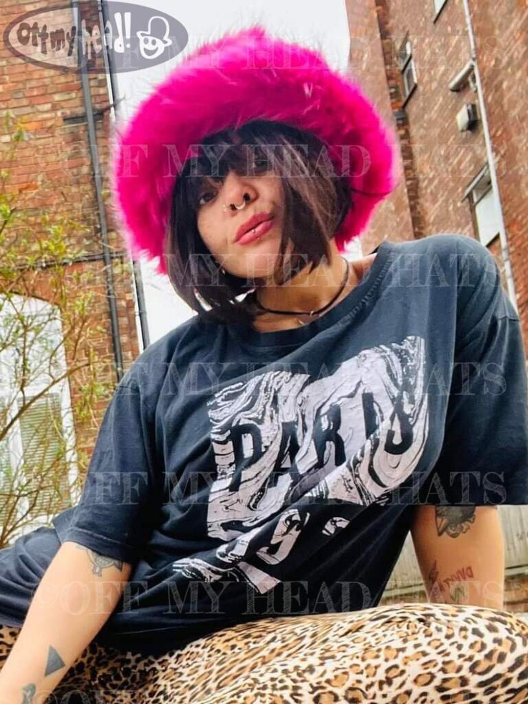 Hot Pink Fuzzy Bucket Hat-festival Hat-floppy Hat-fur Hat-fake Fur Hat ...