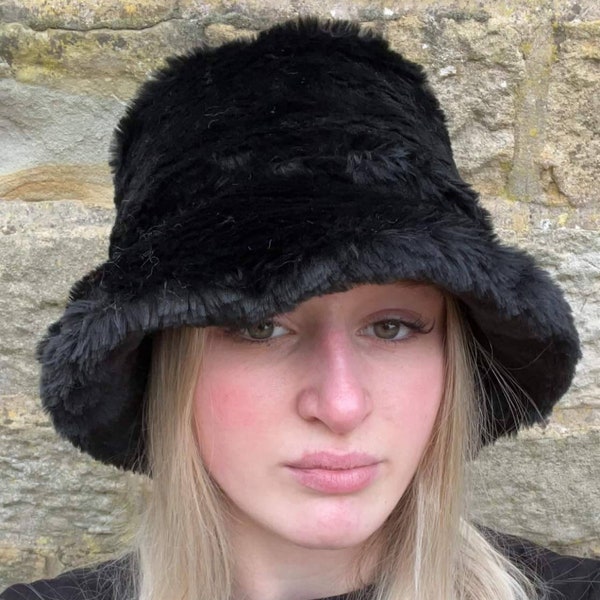 Black Fur Hat - Etsy
