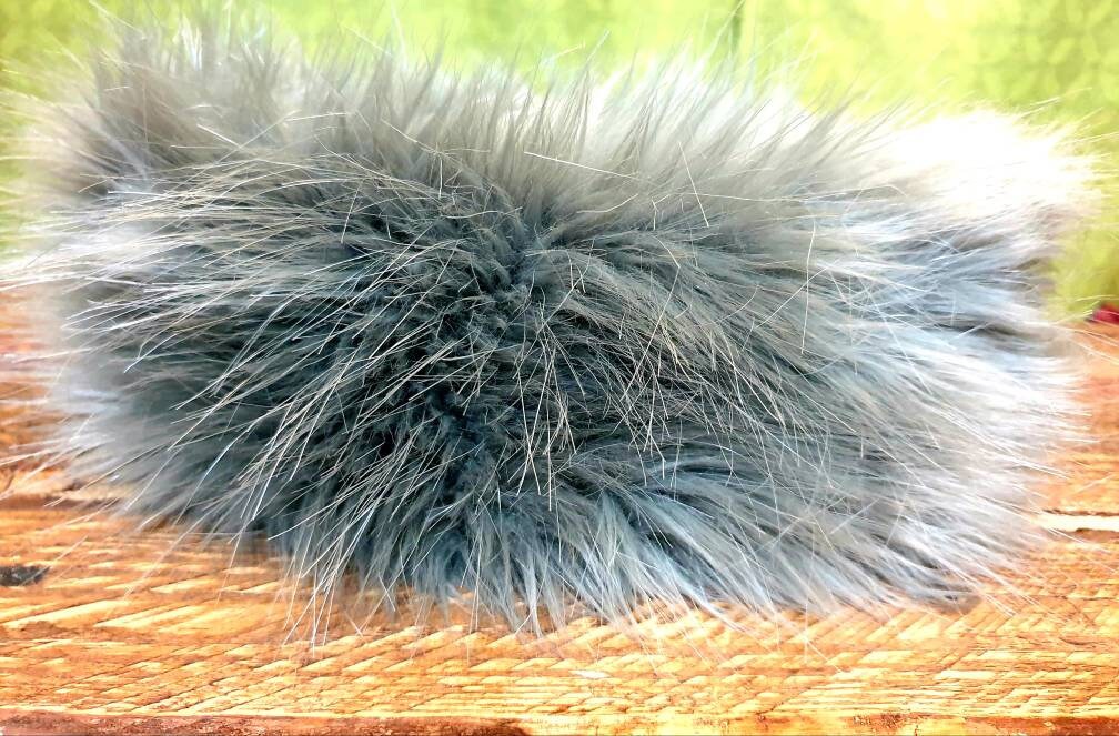 Fluffy Grey Faux Fur Headband / Neckwarmer / Earwarmer Handmade in ...