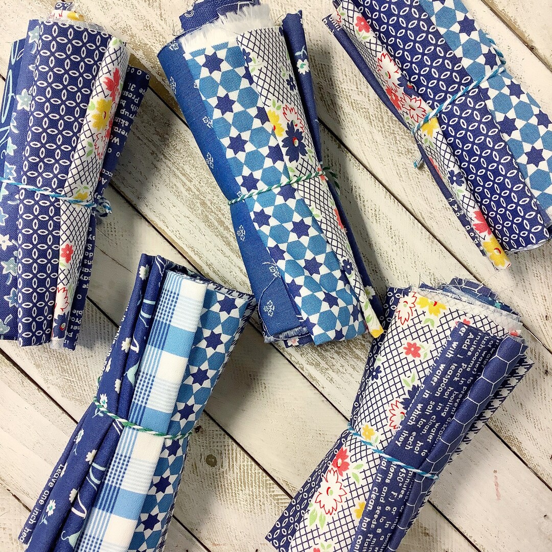 Scrappy 1/16th Bundle of 10 Blue / Navy Prints - Etsy