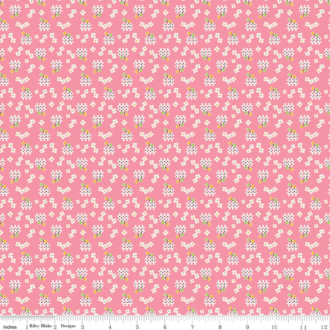 Fences Storytime 30s Pink Depression Feedsack Prints by Riley Blake ...