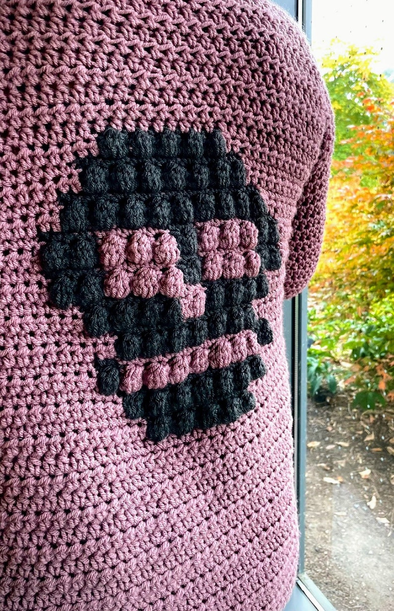 Adult Crochet Skull Cardigan PATTERN Small 3XL Creepy - Etsy