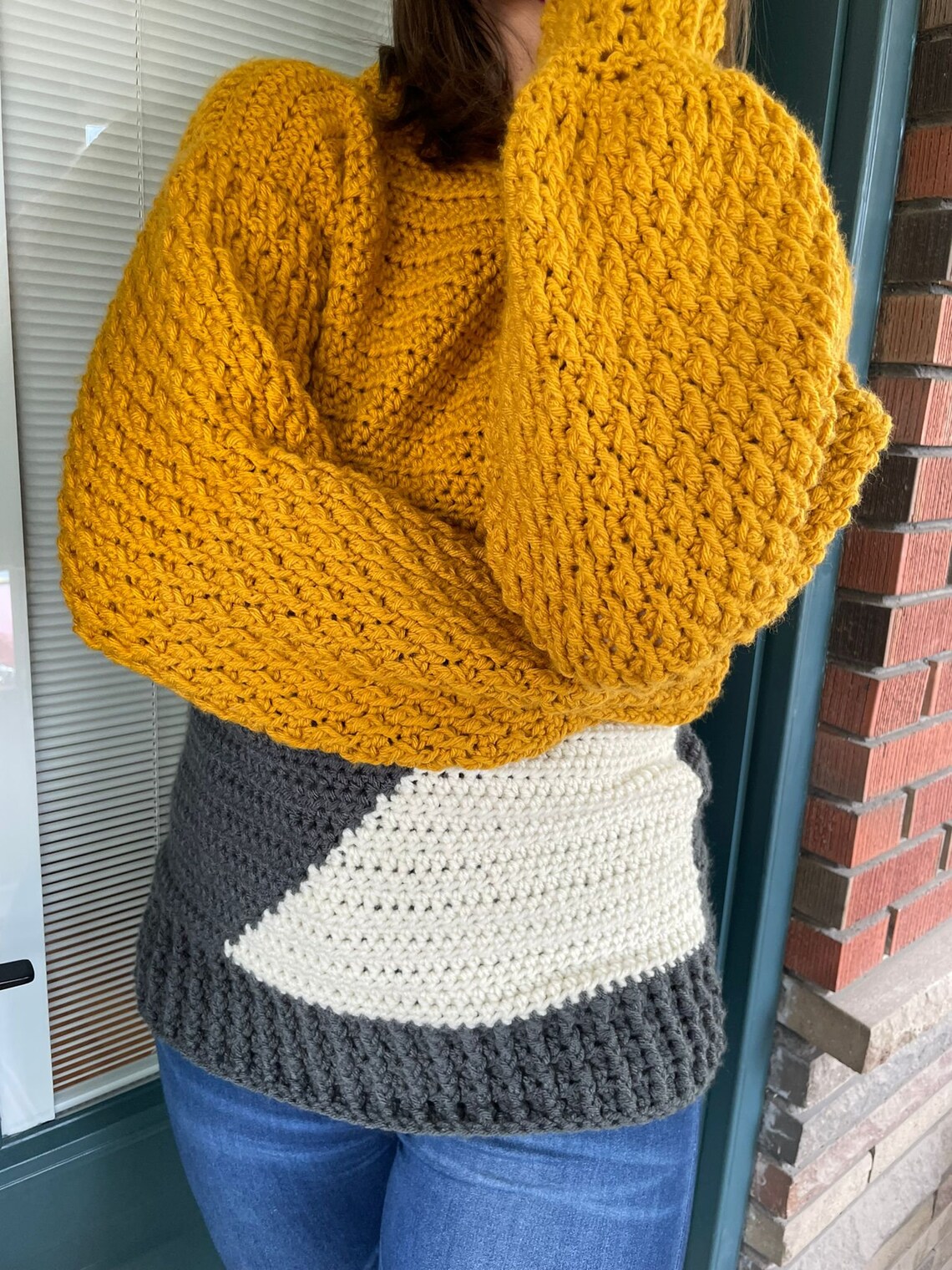Cozy Colour Block Crochet Sweater PATTERN | Crochet Jumper PATTERN - Etsy