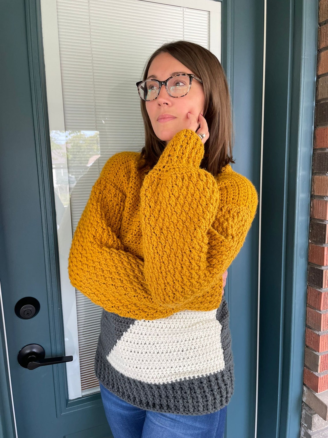Cozy Colour Block Crochet Sweater PATTERN | Crochet Jumper PATTERN - Etsy
