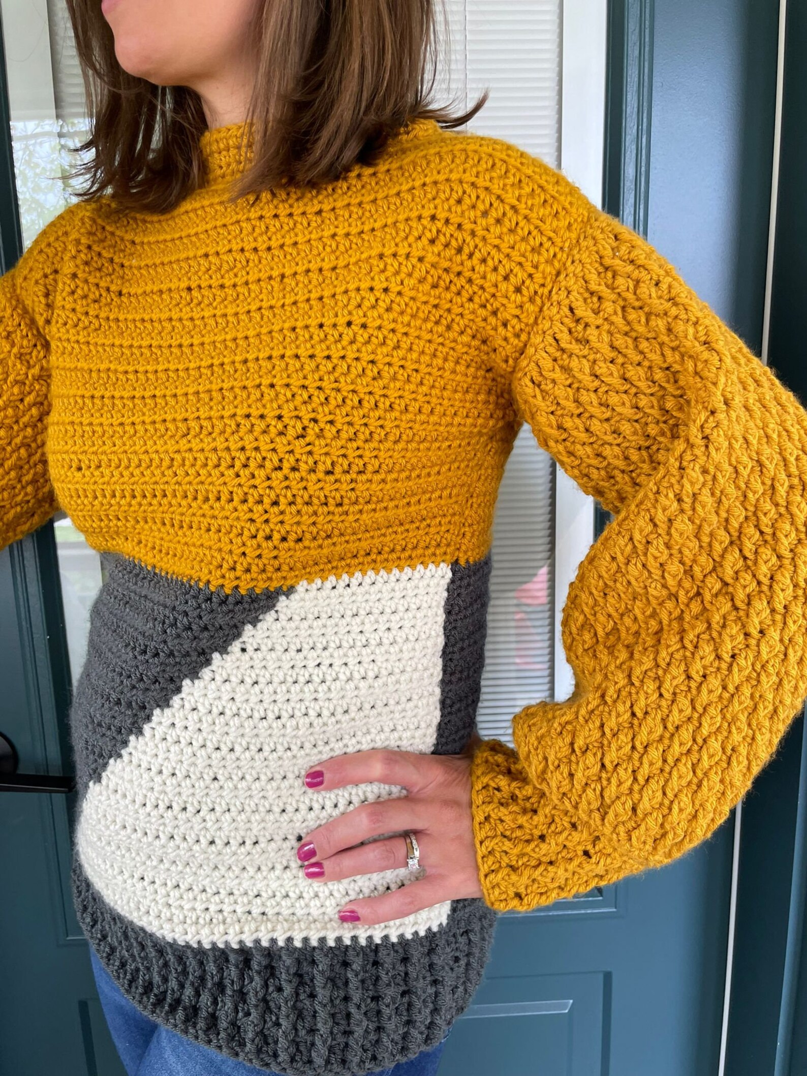 Cozy Colour Block Crochet Sweater PATTERN | Crochet Jumper PATTERN - Etsy