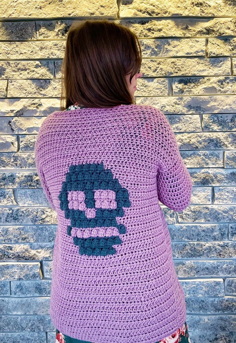 Adult Crochet Skull Cardigan PATTERN Small 3XL Creepy - Etsy