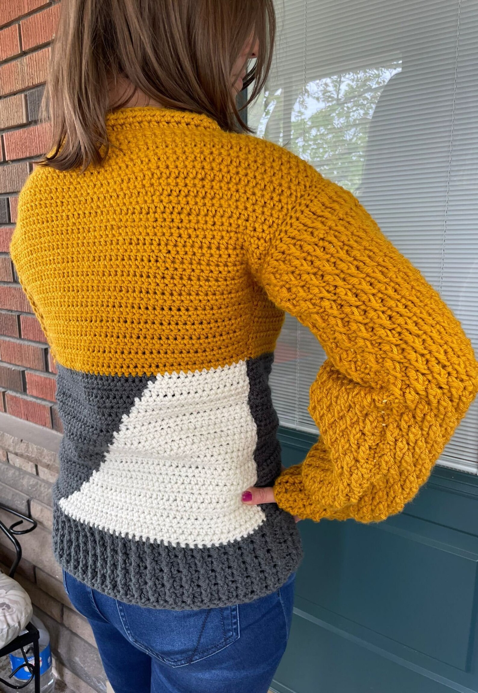 Cozy Colour Block Crochet Sweater PATTERN | Crochet Jumper PATTERN - Etsy
