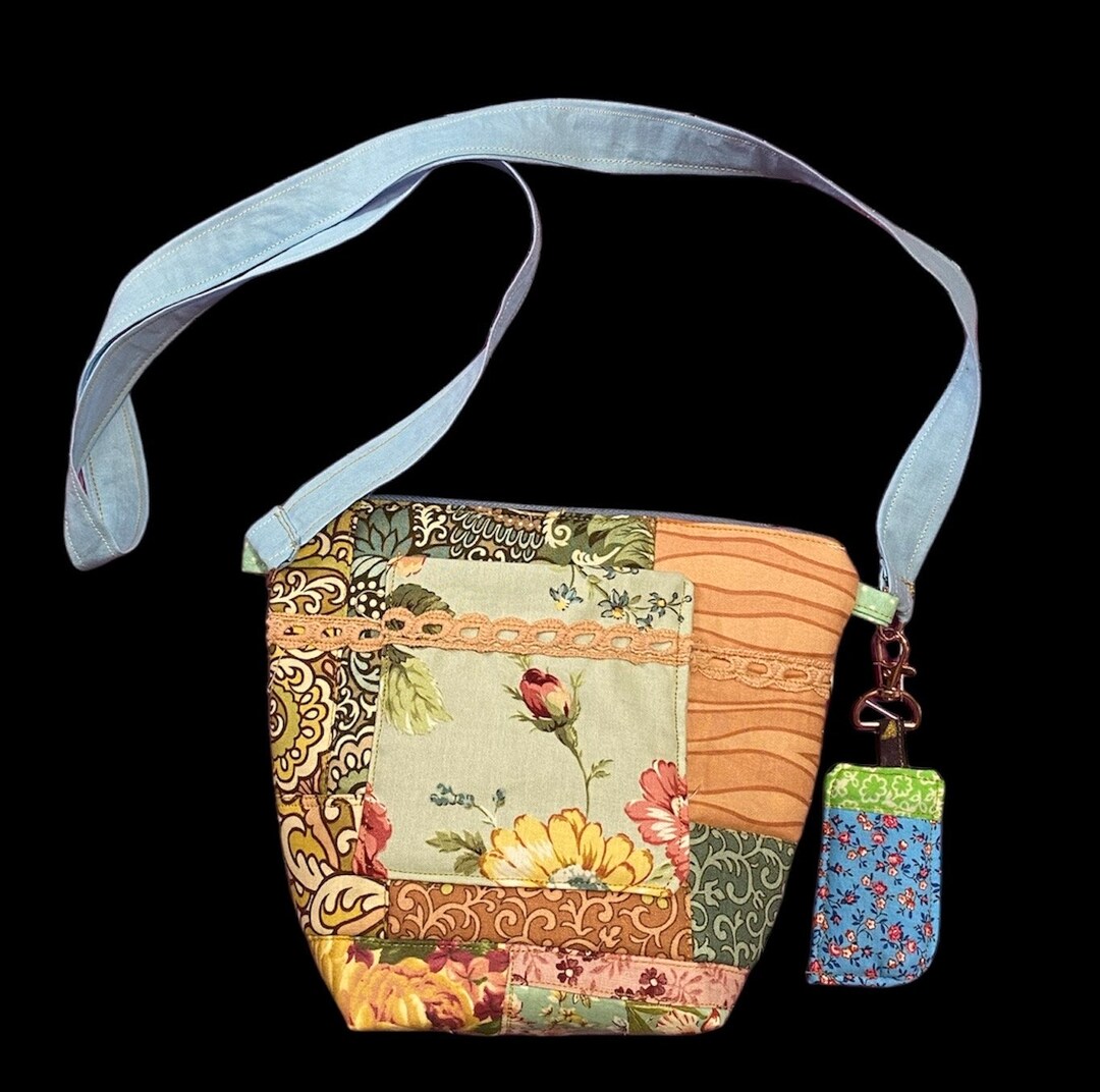 Epolstyle Upcycled Purse 7x8 Zipper Patchwork Tote With Pockets Handbag ...