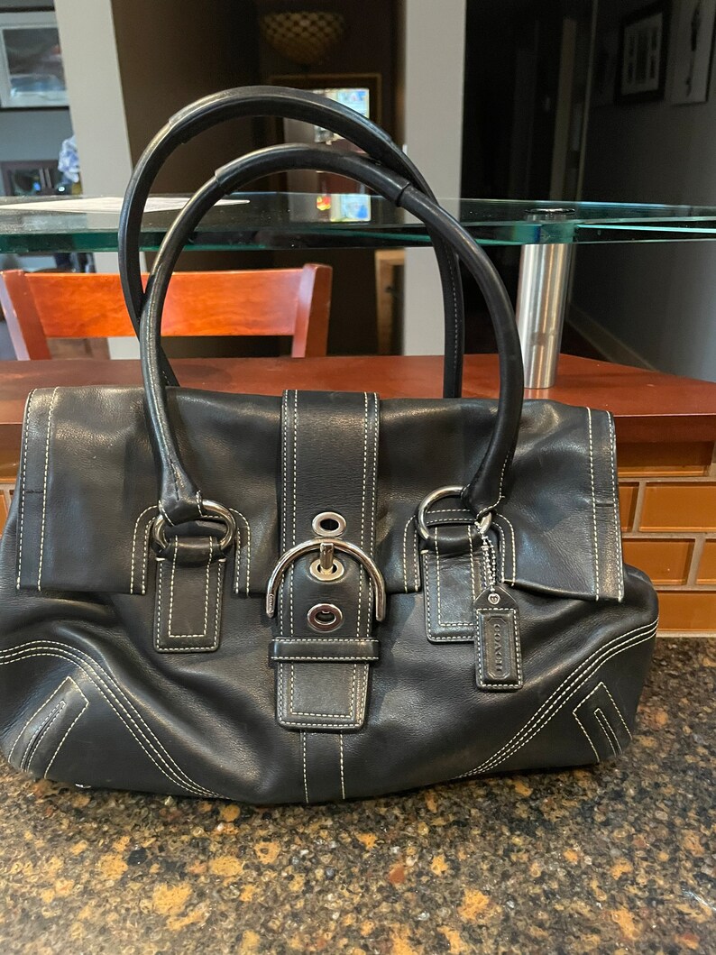 Large Coach Bag Black Leather - Etsy