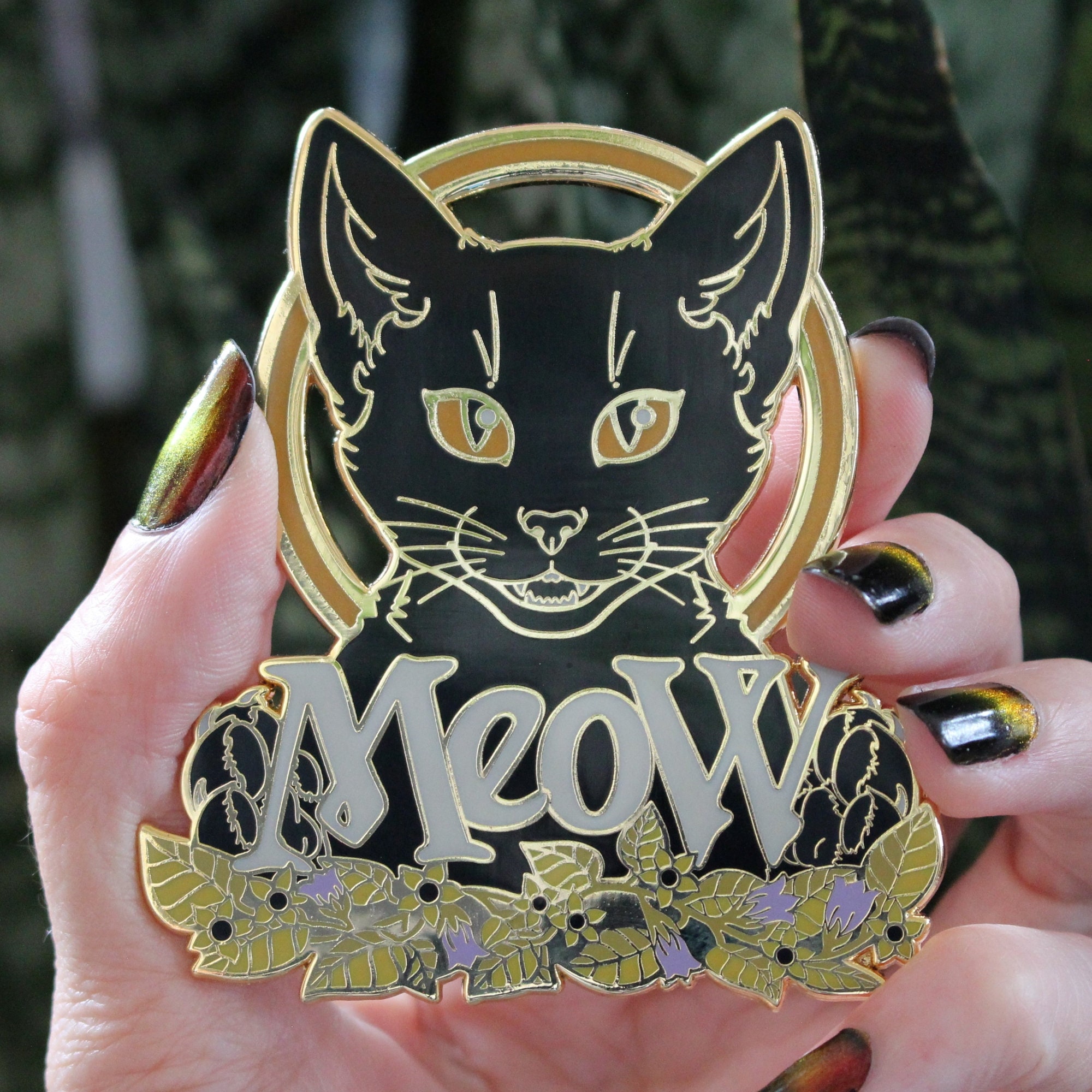 Meow A hard enamel pin from The Black Cats Collection. This | Etsy