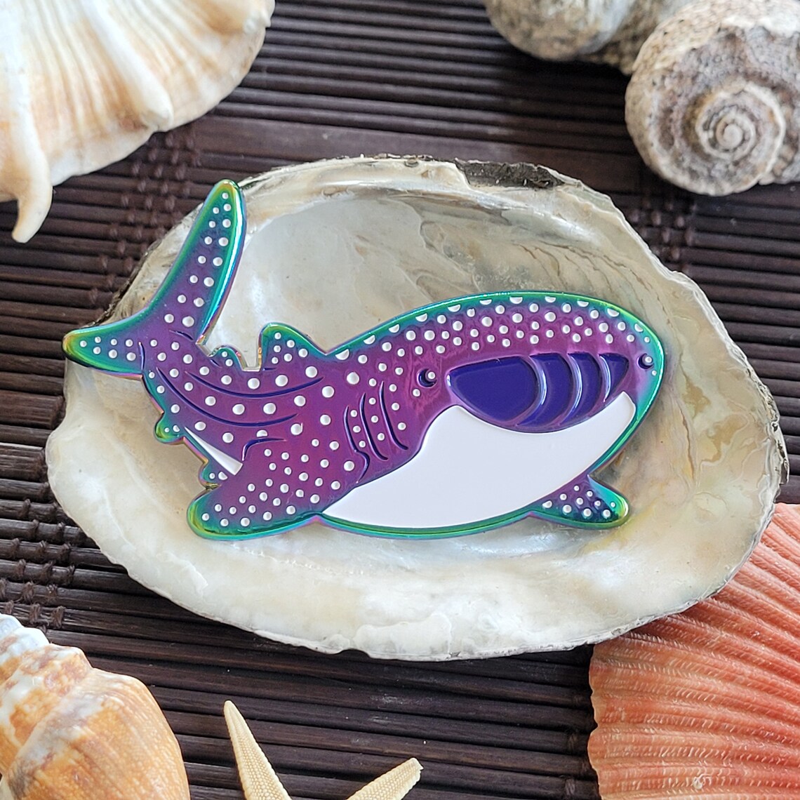 Happy Whale Shark A Soft Enamel Rainbow Anodized Pin by - Etsy