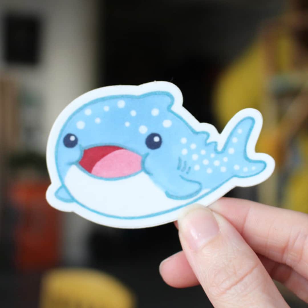 Happy Little Whale Shark Vinyl Sticker - Etsy