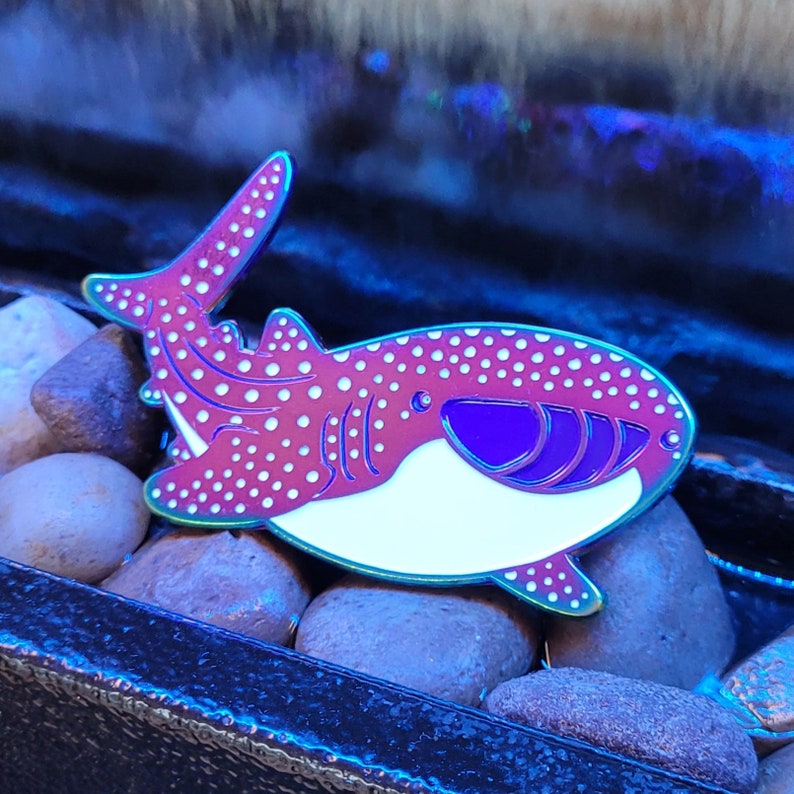 Happy Whale Shark A Soft Enamel Rainbow Anodized Pin by - Etsy