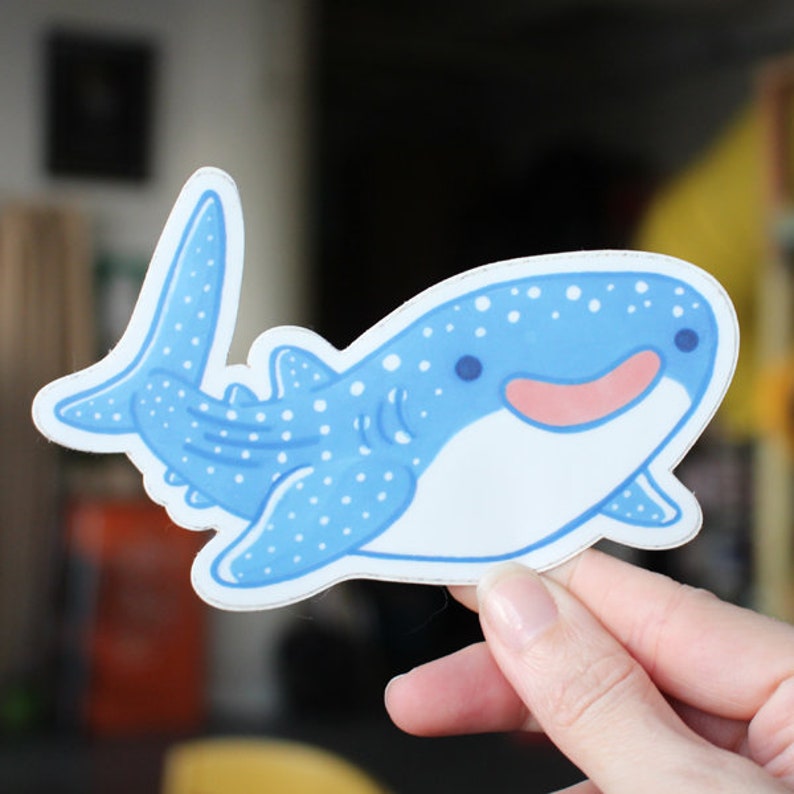 Happy Whale Shark Vinyl Sticker | Etsy