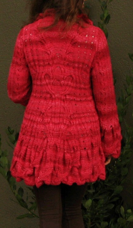 Hand Knitted Coat, Red Cardigan, Wool Jacket, Merino Wool Womens ...