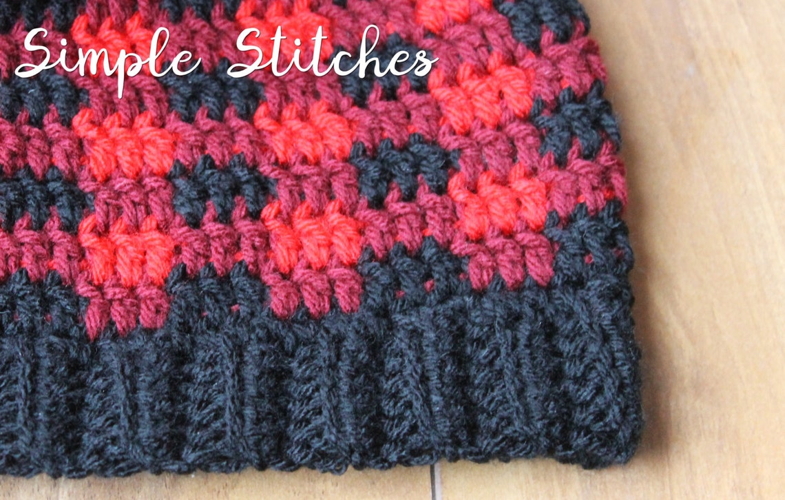 Buffalo Check Plaid Slouch Hat - Holiday Plaid Hat - Etsy