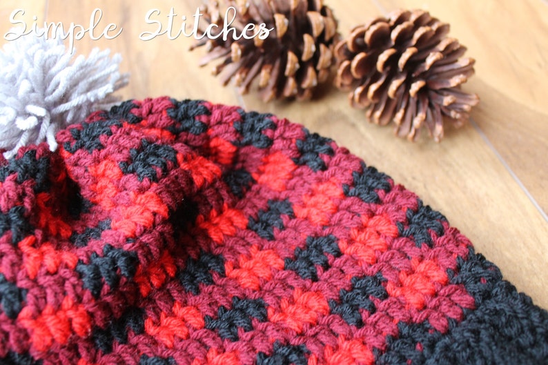 Buffalo Check Plaid Slouch Hat - Holiday Plaid Hat - Etsy
