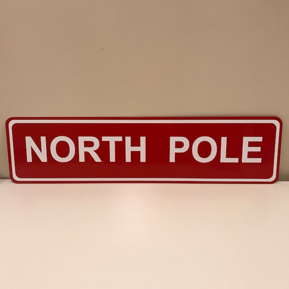North Pole Street Sign 6 X 24 | Etsy