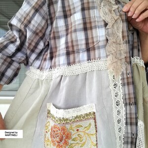 Plus Size Upcycled Linen Duster, 2XL Boho Lace Embroidered Maxi Dress ...
