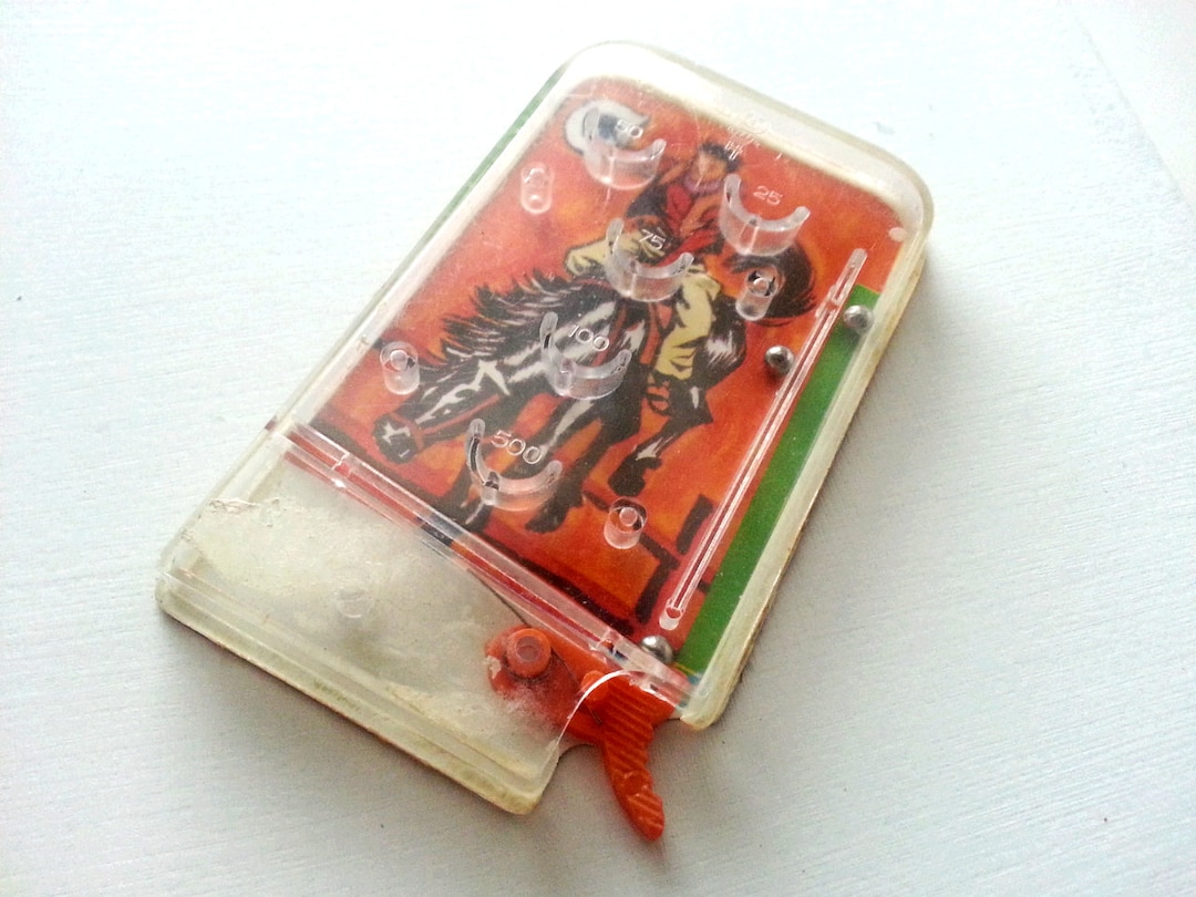 Vintage 60s Rodeo Bagatelle | Hand Held Pinball Game | Transogram - Etsy