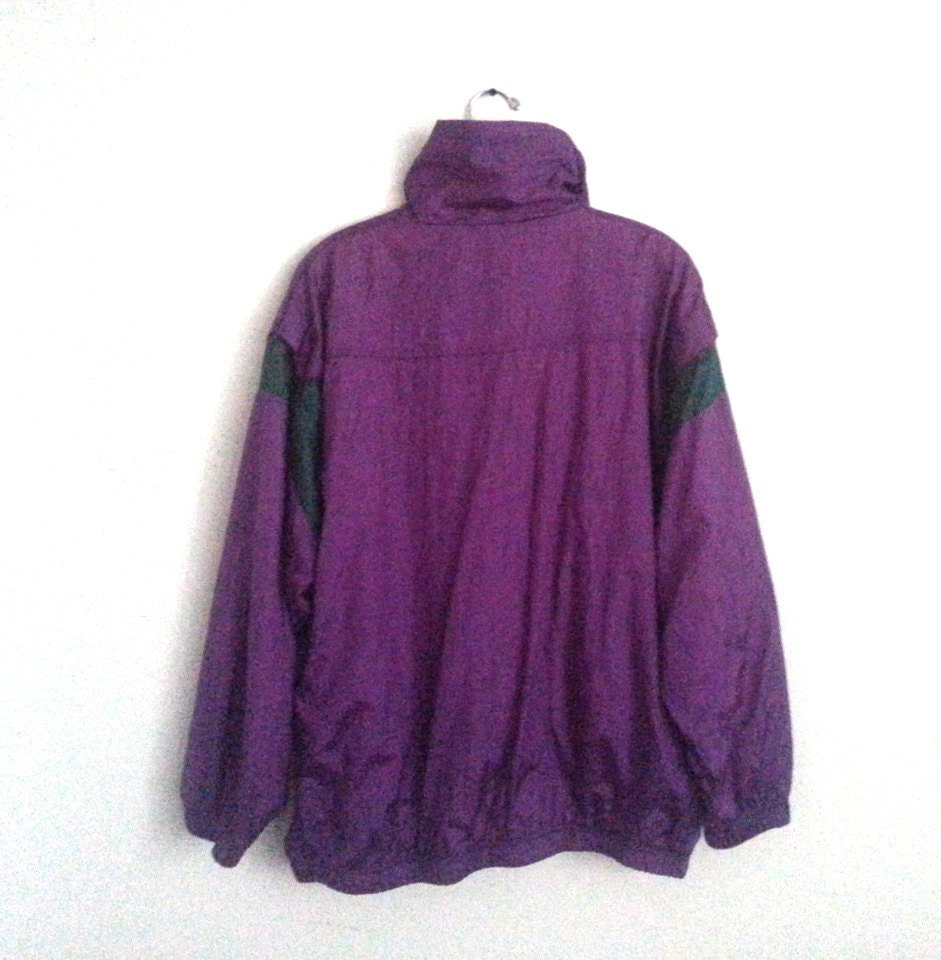Buy Vintage 90s Windbreaker Colorblock Jacket Purple Teal Women's Large ...