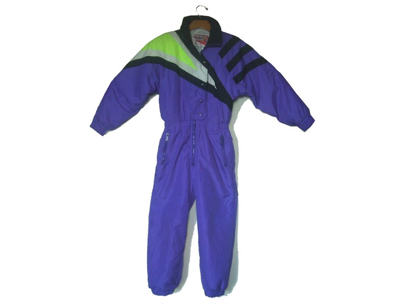 Vintage 80s Ski Suit Neon Colorblock Downhill Racer | Etsy