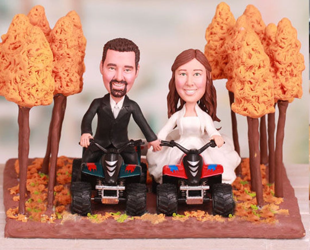 Personalised Wedding Cake Topper - Four Wheelers Dirt Trail Riding in ...