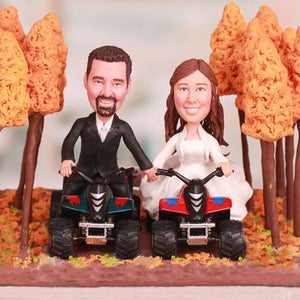 Personalised Wedding Cake Topper - Four Wheelers Dirt Trail Riding in ...