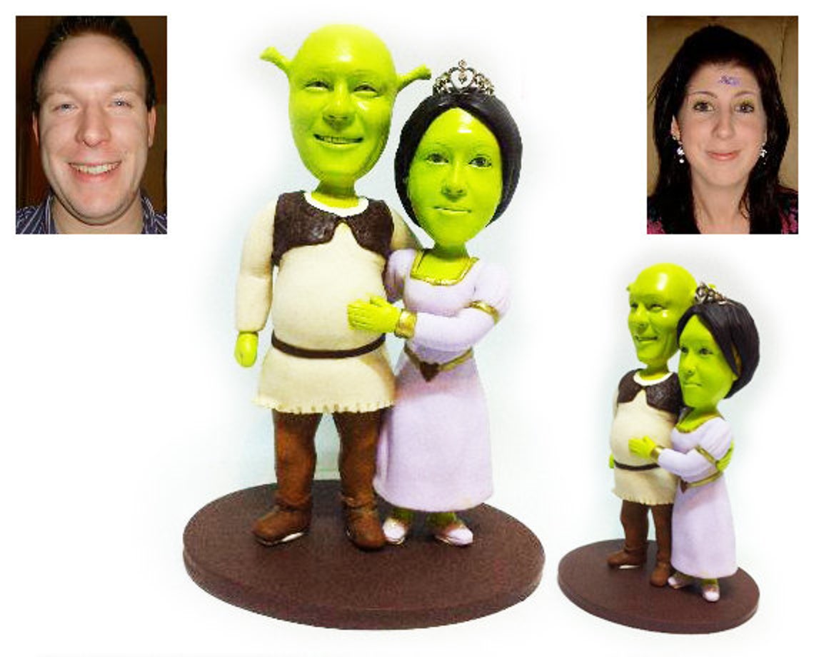 Personalised Wedding Cake Topper Shrek Stylefree Shipping - Etsy