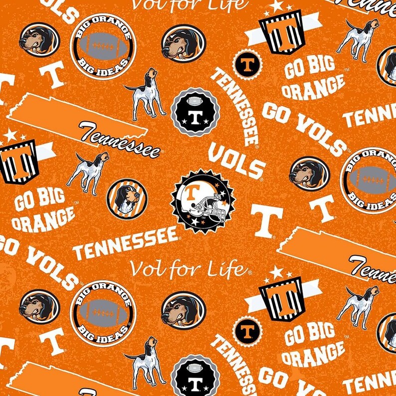 NCAA University of Tennessee Vols Orange & White College Logo - Etsy