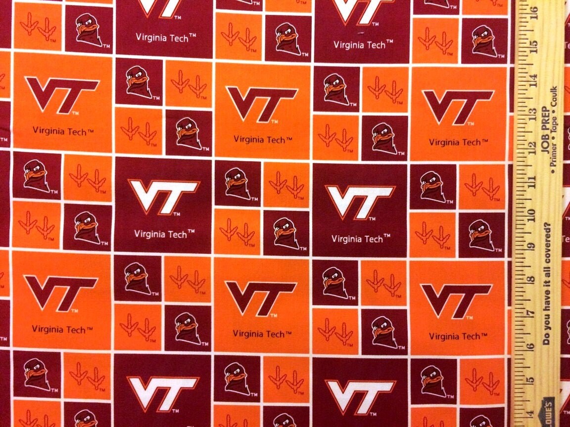 NCAA Virginia Tech Hokies Orange & Maroon College Logo 100% - Etsy