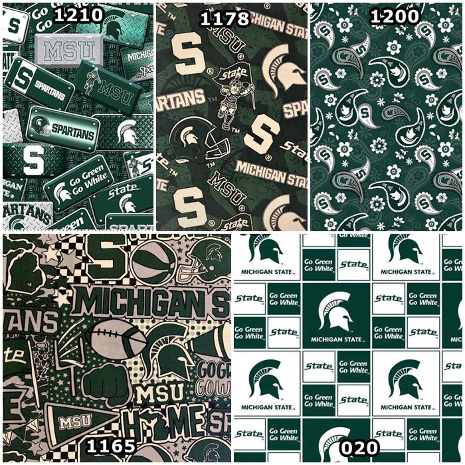 NCAA Michigan State Spartans Green & White College Logo 100% - Etsy