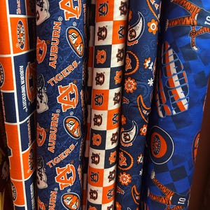 NCAA Auburn University Tigers Navy & Orange 100% Cotton College Logo ...