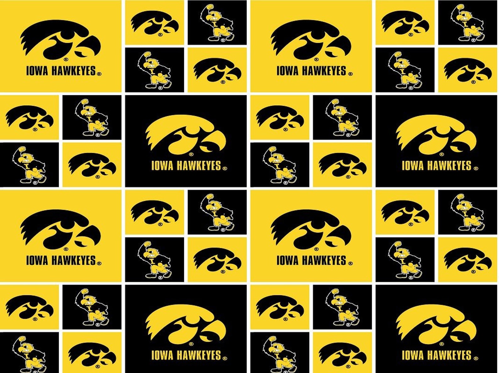 NCAA University of Iowa Hawkeyes Yellow & Black College Logo - Etsy