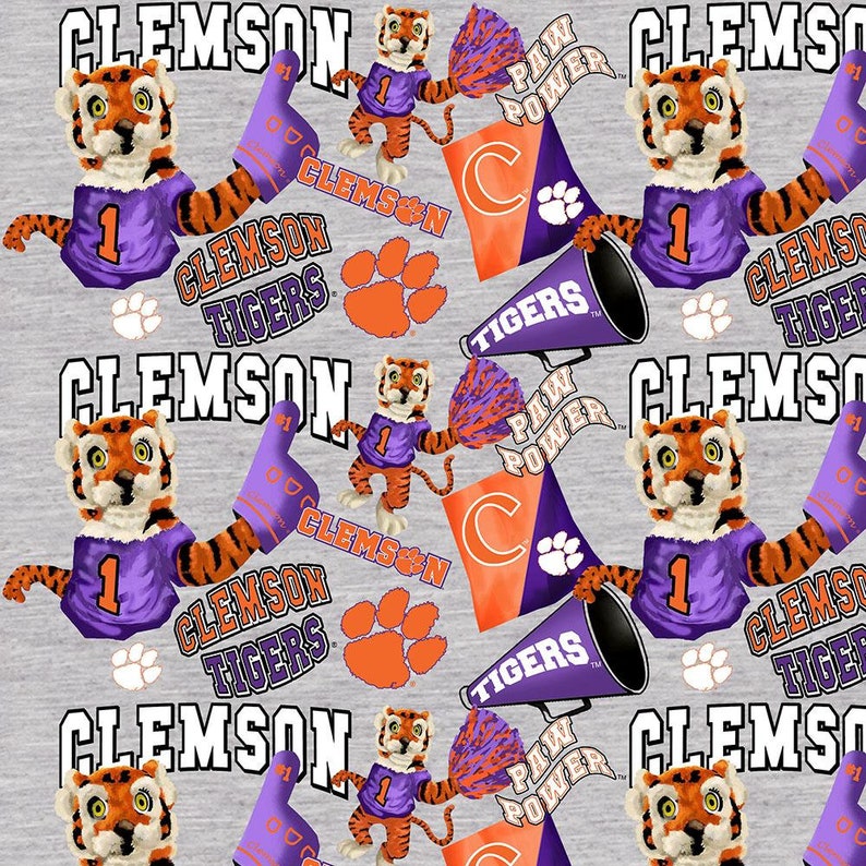NCAA Clemson University Tigers Orange & Purple College Logo - Etsy