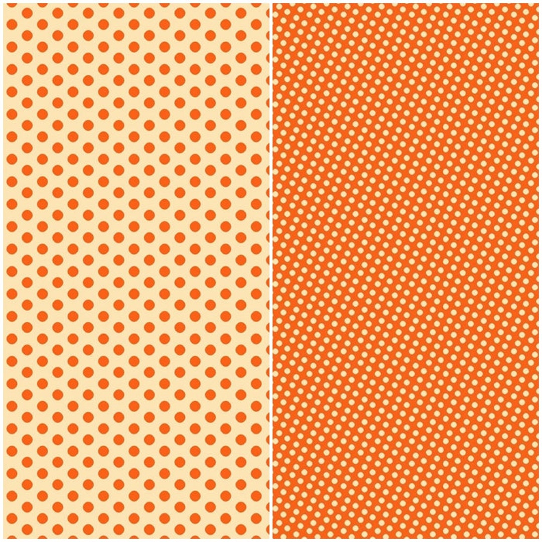 Library Polka Dots Orange and Yellow 100% Cotton Fabric 2 - Etsy