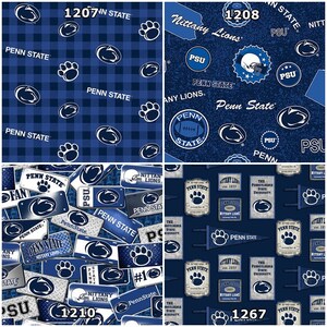 NCAA Penn State Nittany Lions College Logo Navy & White 100% Cotton ...