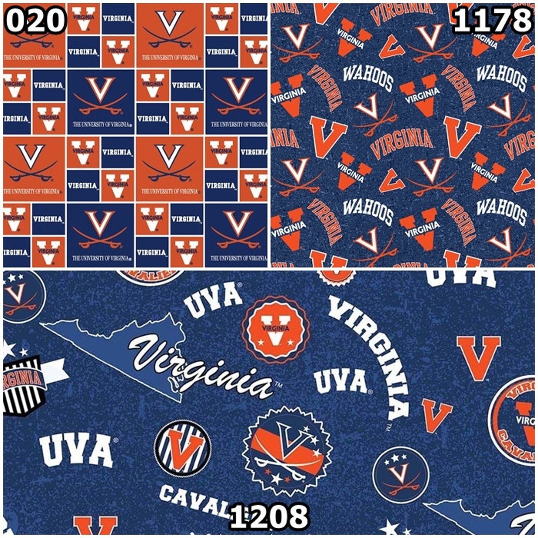 NCAA University of Virginia Cavaliers Navy & Orange College Logo 100% ...
