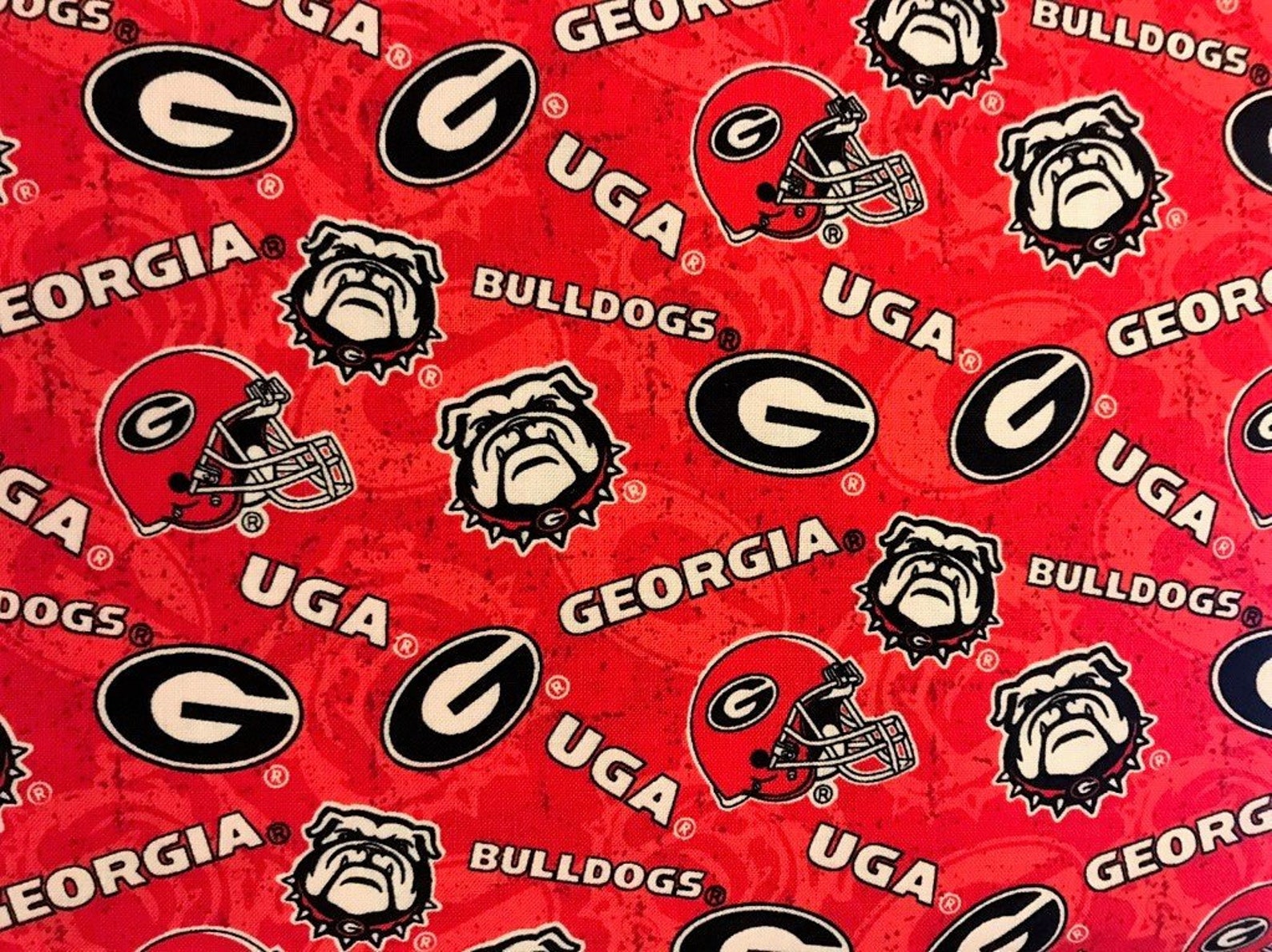 NCAA University of Georgia Bulldogs Red & Black College Logo - Etsy